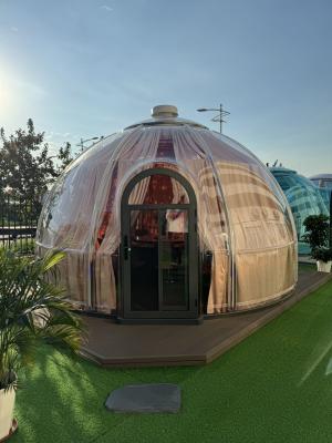 Cina Buona Qualità Outdoor Hotel Resort Pc Leisure Round Glamping Sunscreen Double Dome House Tent in vendita