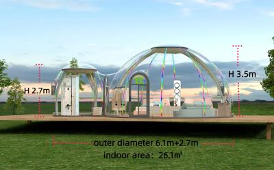 Cina Glamping Giardini Case Prefabbricate Tende Policarbonato Casa a doppia cupola in vendita