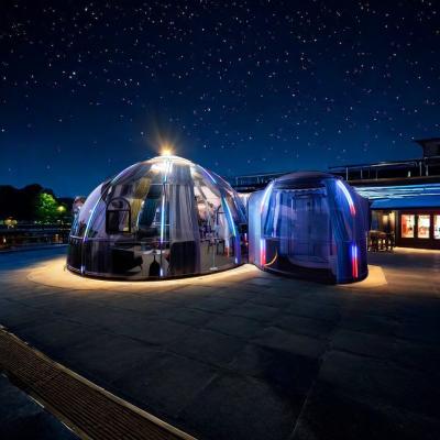 Cina Glamping Giardini Case Prefabbricate Tende Policarbonato Casa a doppia cupola in vendita