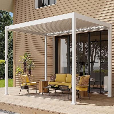 Cina Smart Outdoor Lounge Pavilion con controllo di rotazione di legno di alluminio in vendita