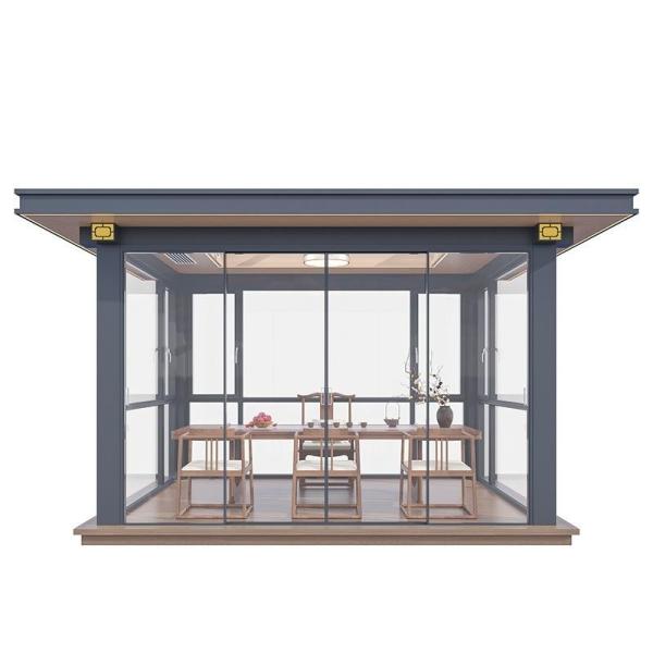 Metal Type Aluminium Alloy Louver Turning Sunroom Gazebo for Courtyard and Garden Sun Protection