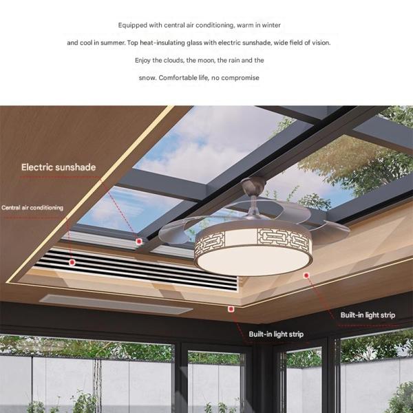 Metal Type Aluminium Alloy Louver Turning Sunroom Gazebo for Courtyard and Garden Sun Protection