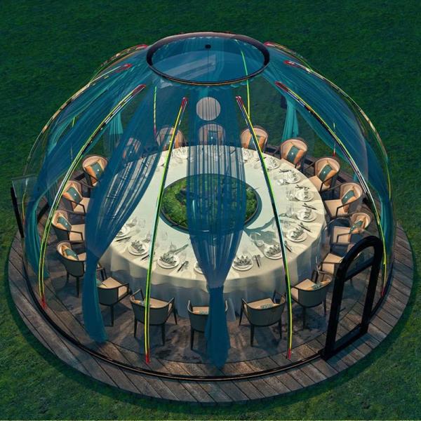 Quality 18-20 Person Transparent Wind Resistant Dome Prefab House for Hotel and PC for sale