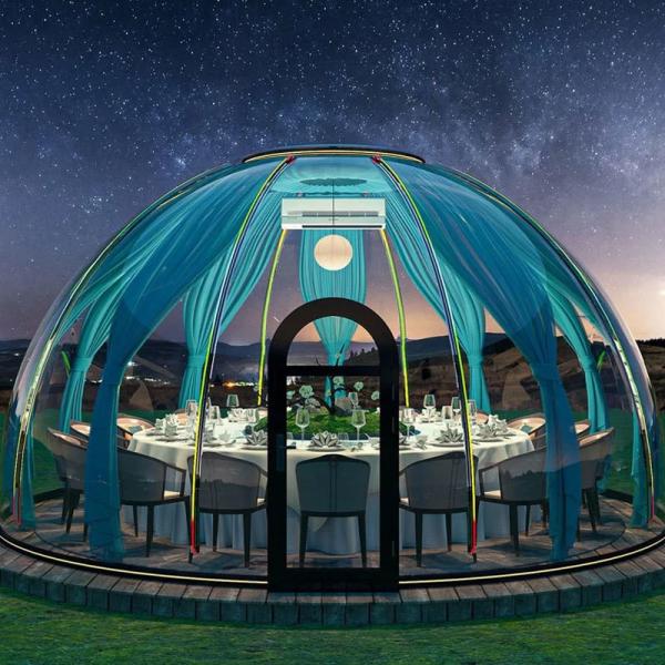 Quality 18-20 Person Transparent Wind Resistant Dome Prefab House for Hotel and PC for sale