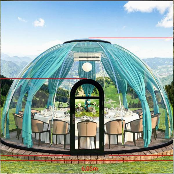 Quality 18-20 Person Transparent Wind Resistant Dome Prefab House for Hotel and PC for sale