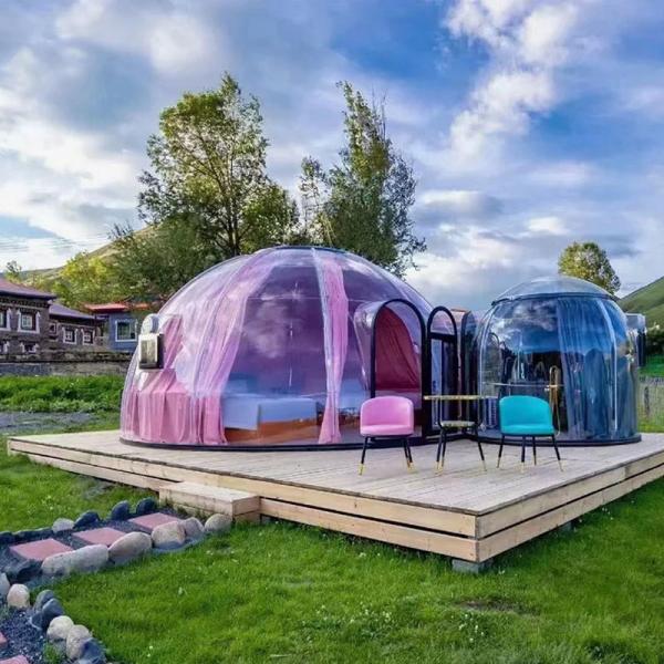 Quality Portable Outdoor Camping Bubble Dome with Transparent PC Material and Starry Sky for sale