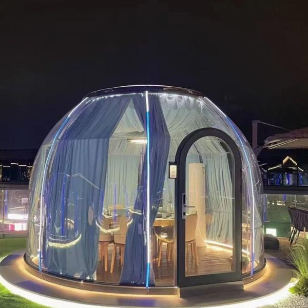 Quality Solid Sheet Homes Prefab Outdoor Bubble Tent Restaurant Night Scene Transparent for sale