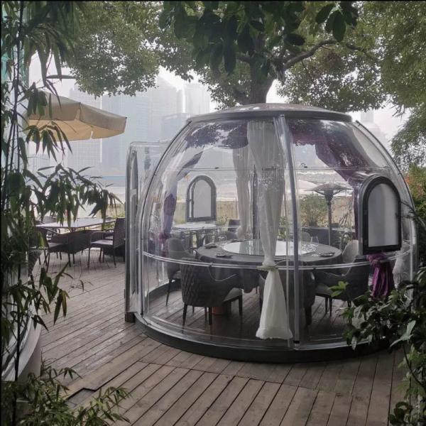 Quality Solid Sheet Homes Prefab Outdoor Bubble Tent Restaurant Night Scene Transparent for sale