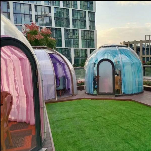 Quality Solid Sheet Homes Prefab Outdoor Bubble Tent Restaurant Night Scene Transparent for sale