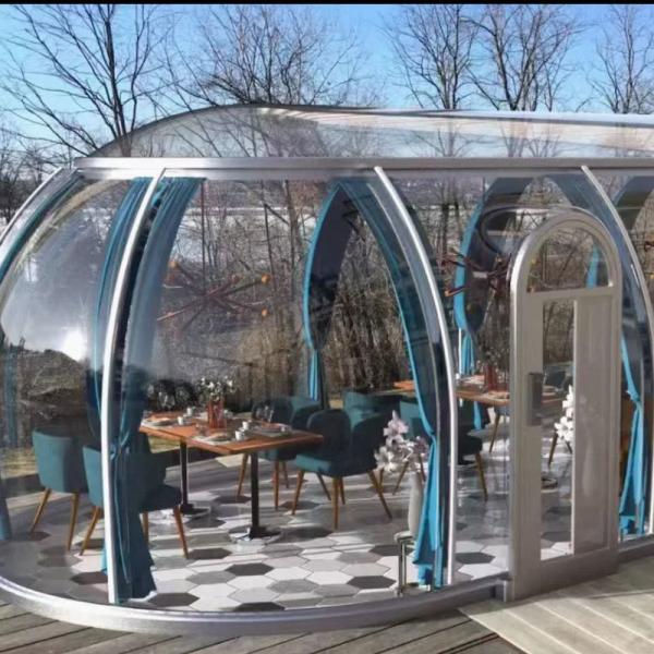 Quality 3 - 4 Persons Polycarbonate Dining Bubble Tent Star View Bubble Dome Tent for sale