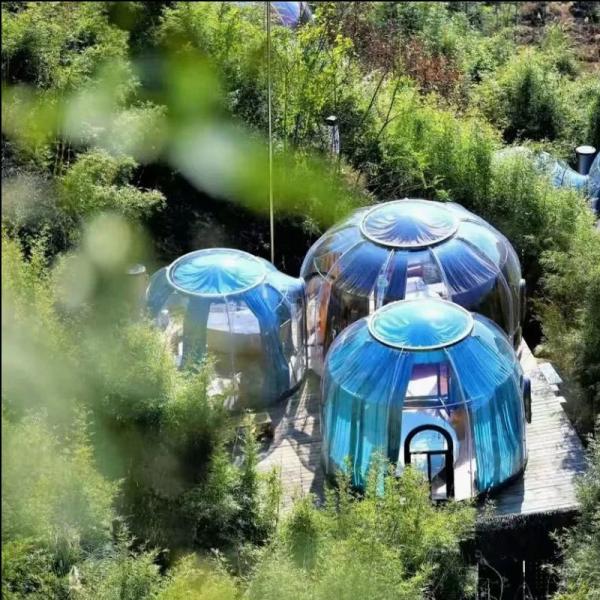 Quality 3 - 4 Persons Polycarbonate Dining Bubble Tent Star View Bubble Dome Tent for sale