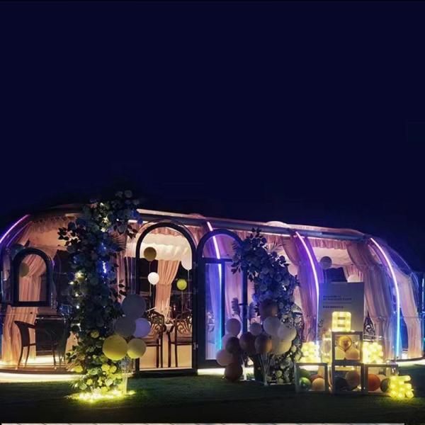 Quality 3 - 4 Persons Polycarbonate Dining Bubble Tent Star View Bubble Dome Tent for sale