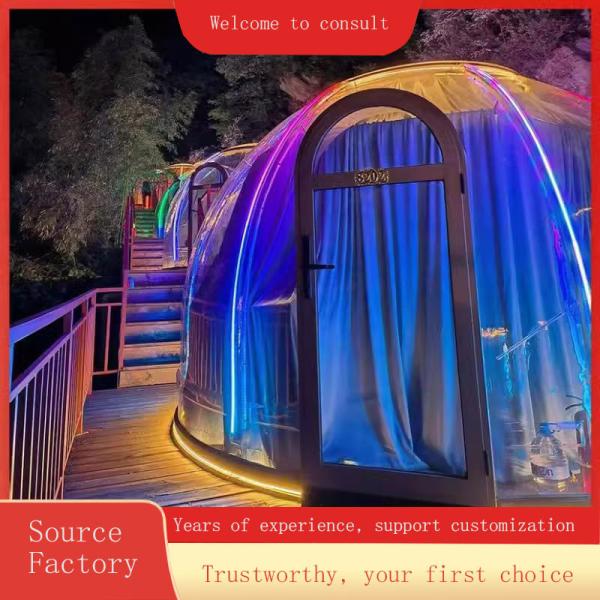 Quality Contemporary Design Style Outdoor Hotel Camping Site Scenic Glass Room Spherical for sale