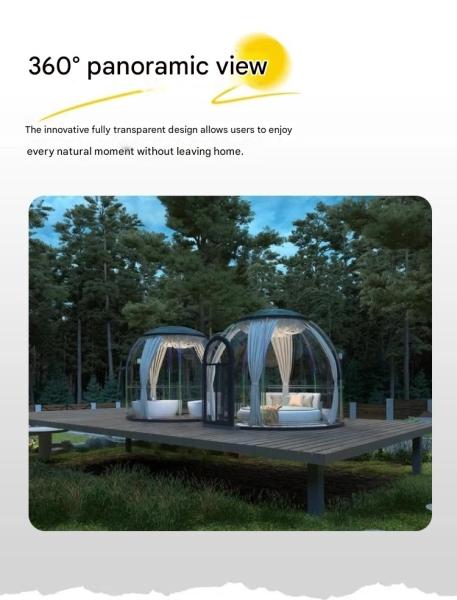 Quality Outdoor Rectangular Sun Glass Room Full Transparent Bubble Room Spherical Tent for sale