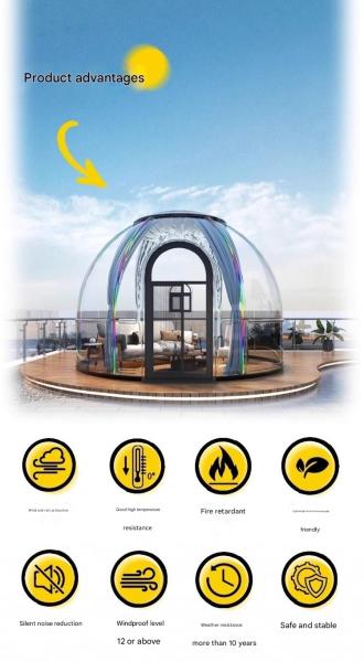 Quality Outdoor Rectangular Sun Glass Room Full Transparent Bubble Room Spherical Tent for sale