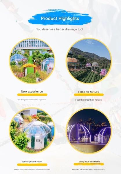 Quality 360-degree Panoramic Transparent Outdoor Star Room PC Hotel Bubble Tent for for sale