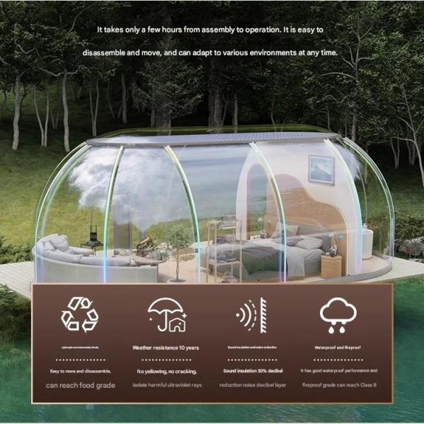 Quality Hotel PC Star Room Bubble Room Transparent Glass Sun Room Outdoor Scenic Area for sale