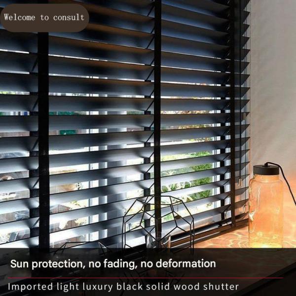 Quality Contemporary Design Shutters for Office Living Room Study Electric Lift Black for sale