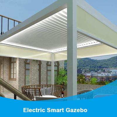 China Electric Louver Turning Pavilion Outdoor Villa Courtyard Smart Flip Ecological Sun Room Windproof Rolling Curtains Shade The Sun for sale