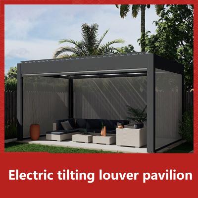 Cina Pavilion Flip Louver elettrico in lega di alluminio L'ombra esterna è resistente ed elegante Adatta per l'uso in giardino in vendita