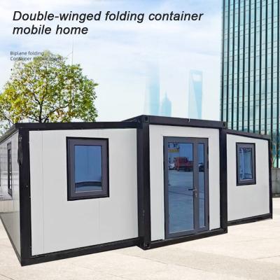 China Double wing foldable container house Three-in-one mobile expandable house for sale