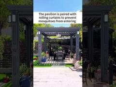 Aluminum Alloy Electric Tilting Louver Pavilion Outdoor Patio Gazebo Villa Garden Sun Room Gazebo