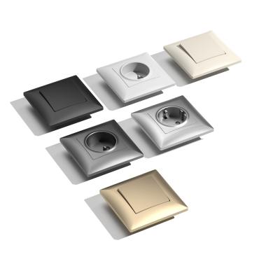 China EU 1/2/3/4 Gang Ultra-Thin PC Rocker Light Wall Electrical Switch with Indicator Light 20A 45A Skin Feel 1/2 Way for sale