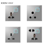 China European Multi Function Standard Wall Switch Socket Russia Home Application Glass Wall Switch Socket 13A Sockets Light Switch for sale