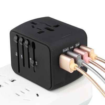 China Smart Travel Socket Adapter 4 USB Charging Ports Plug Sockets Electrical Items 6.3A for sale