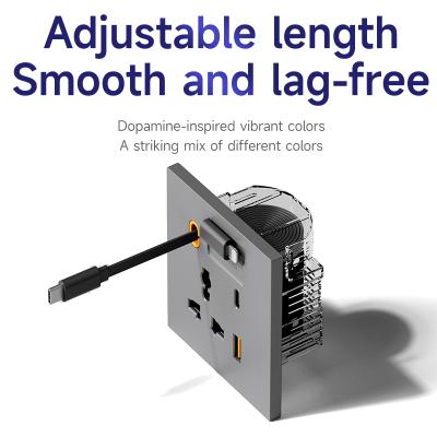China Home 20W Fast Charge USB C Port Smart Socket Retractable Line Universal Mobile Phone Charging Type C Outlet PC Panel for sale