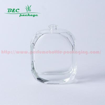 China 50ML Transparent Hot Stamping Glass Perfume Bottles Neck Size FEA 15 mm factory