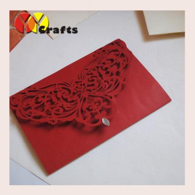 Cina l'invito della doccia di bambino della carta dell'invito di nozze carda la carta decorata 2016 per il piccolo cristallo di rocca della perla rossa all'ingrosso in vendita