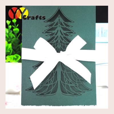 China Het Document van de de Gunstparel van de Kerstmispartij de Laser Gesneden van de Kerstmisuitnodiging van het „Kerstboom“ Ontwerp Kaarten Te koop