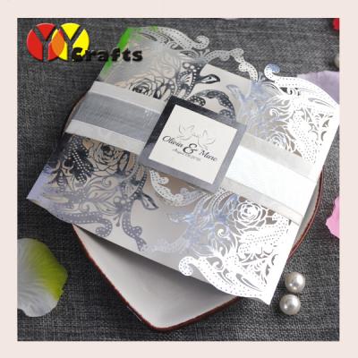 中国 銀製結婚式の招待カード、豪華な結婚式の招待 15x15 cm 販売のため