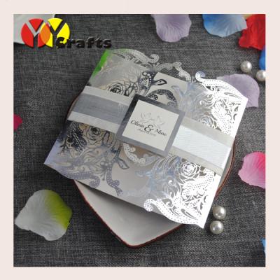 Cina il laser della carta fatta a mano di immaginazione della vendita all'ingrosso della carta dell'invito di nozze ha tagliato la carta dell'invito di nozze in vendita