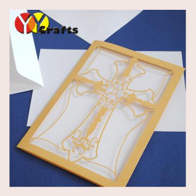 Cina La carta trasversale dell'invito di nozze dell'oro, invito di compleanno dei bambini carda fatto a mano in vendita