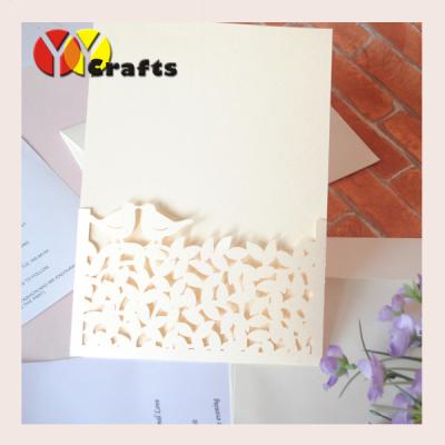 Cina Uccelli progettazione, carta di amore del pizzo del laser della carta dell'invito di nozze della tasca dell'invito del matrimonio in vendita