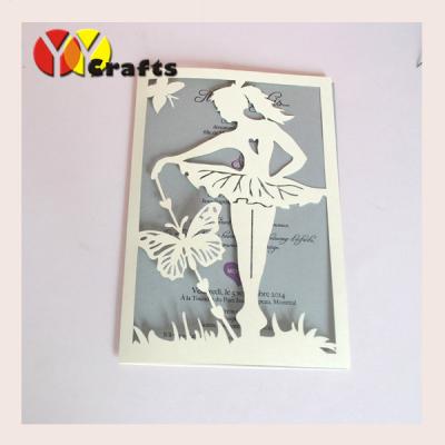 Cina Insieme di carta dell'invito di nozze, farfalla della carta dell'invito di compleanno per le ragazze in vendita