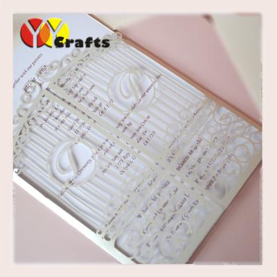 China De witte pareldocument kaart van de partijuitnodiging voor huwelijk 12.8x19 cm Te koop