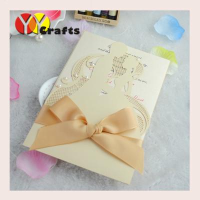 Китай Шикарные 5*7.5inch подгоняют печатание карточки приглашения венчания невесты и groom с карточкой rsvp продается