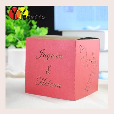 China Creative red square handmade fancy wedding decorative candy and chocolate box for sale