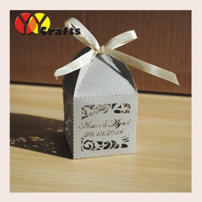 China laser cut party supply wedding Boxes fashion cupcake box wedding chocolate packaging box with free name logo for sale