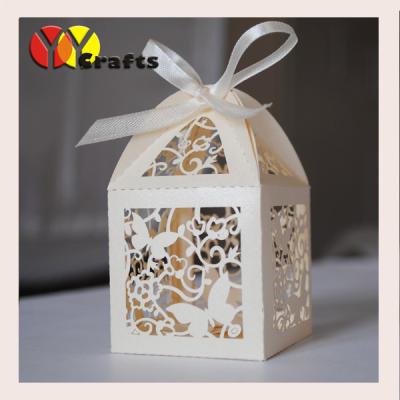 China Laser cut Butterfly wedding gift boxes wedding favour sweet boxes cheap price for sale