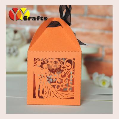 China Romantic Wedding Gift Boxes , bride and groom laser cut gift box for sale