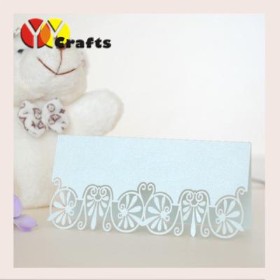 China Lace Floral Wedding Table Place Cards Light Blue , Eco Friendly Seating Place Card for sale