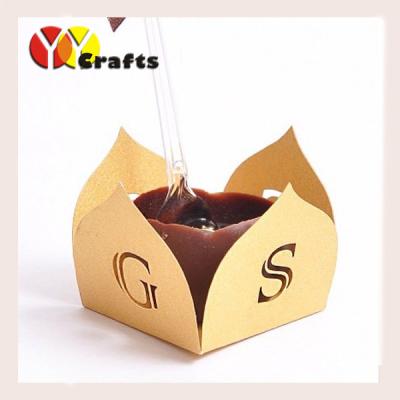 China Special wedding favor candy box gold color with free logo sample for sale