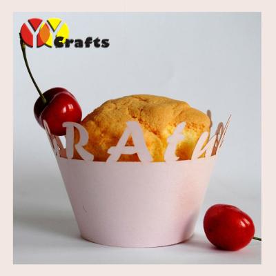 China Laser Cut Cupcake Wrappers Laser Cut White Flower Vine Cupcake Wrappers cupcake wedding paper Wedding Birthday Tea Party for sale