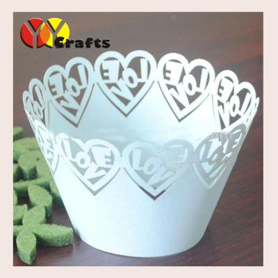 China 5*8*5cm laser cut cupcake wrappers for Wedding Party Decoration Elegant cupcake wrappers wholesale for sale