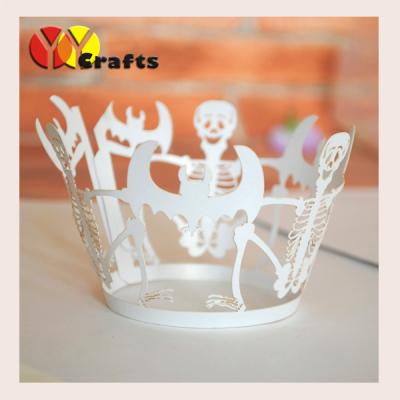 China Unquie Laser Cut Cupcake Wrappers for Halloween Human skeleton for sale