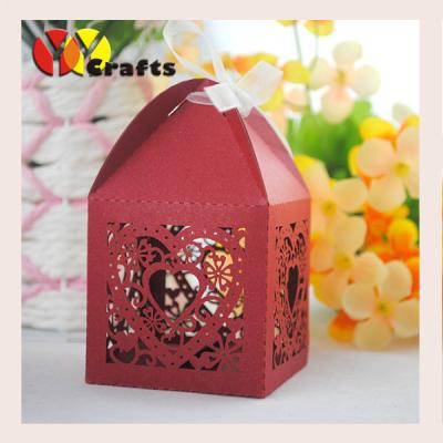 China Wedding Gift Boxeshot selling lovely folding wedding boxes favors made in china mix red and purple color for sale